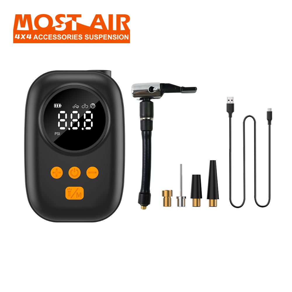 Portable Mini Bicycle Pump Plastic Wireless Air Pressure Monitor 120psi ...